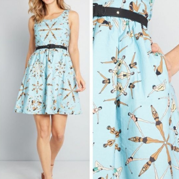 Modcloth | Dresses | Modcloth X Dupenny Swimmer Dress | Poshmark
